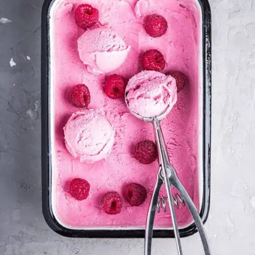 Raspberry Ice Cream Recipe - Serving Ice Cream